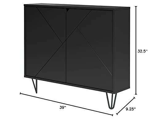 Nexera, Black 132206 Slim 2-Door Storage Cabinet