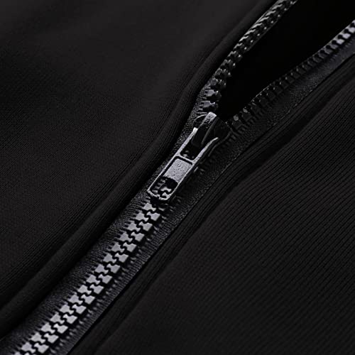 YOMXL Women's Y2K Vintage Graphic Zip Up Hoodie Oversized Casual Drawstring Hoodie E-Girl 90s Streetwear Jacket Tracksuit Black