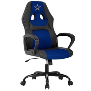 office chair pc gaming chair cheap desk chair ergonomic pu leather executive computer chair lumbar support for home office (blue, dal)