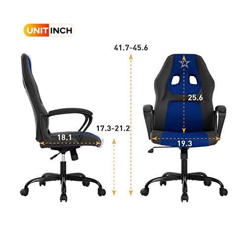 Office Chair PC Gaming Chair Cheap Desk Chair Ergonomic PU Leather Executive Computer Chair Lumbar Support for Home Office (Blue, DAL)