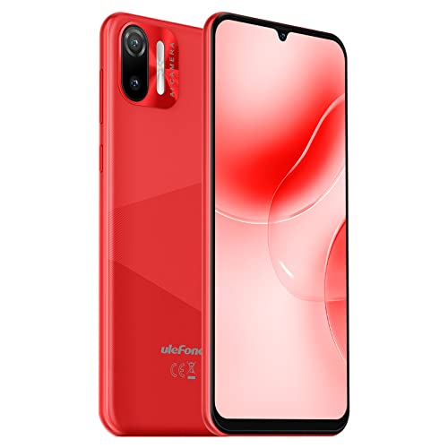 Ulefone Unlocked Cell Phones, Note 6 3G Smartphone, Triple Card Slots, Android 11, 6.1" HD+ Full-Screen, AI Camera 5MP+2MP, 3300mAh, Face Unlock, 32GB ROM + 1GB RAM Mobile Phone- Red