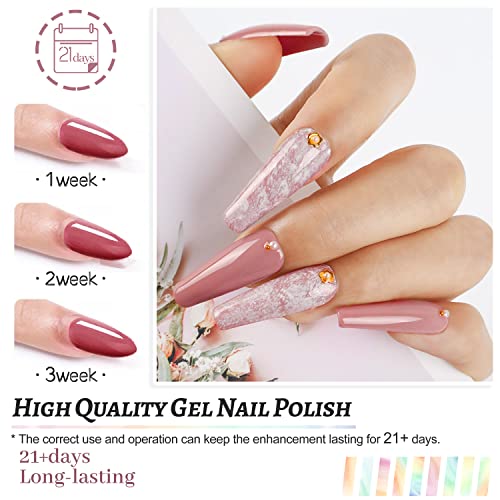 JODSONE 35 PCS Gel Nail Polish Set Base Coat No Wipe Top Coat Matte Top Coat Nail Polish Set - Gel Nail Kit with 32 Colors Gel polish Kit Green Blue Red Pink Collection Gifts for Women