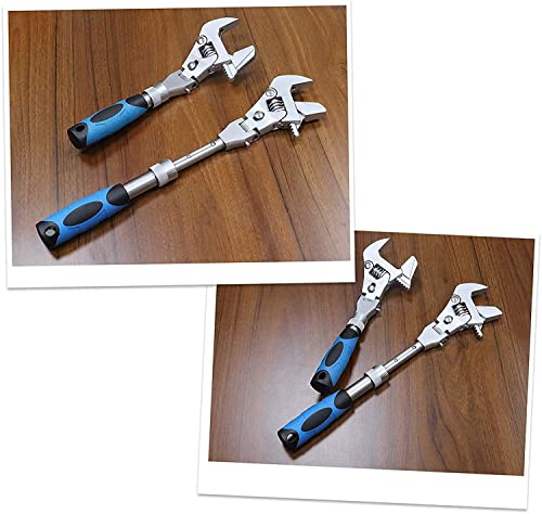 LASIEYO Adjustable Wrench, 10" to 12" Crescent Wrenches with 180° Rotating Head Wrench tool, Cr-V Chrome Vanadium Steel