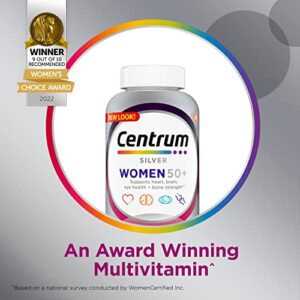 Centrum Silver Women's Multivitamin for Women 50 Plus, Multivitamin/Multimineral Supplement with Vitamin D3, B Vitamins, Non-GMO Ingredients, Supports Memory and Cognition in Older Adults - 200 Ct