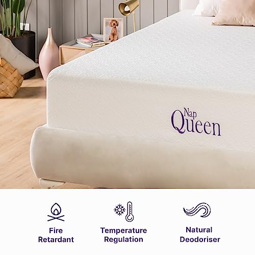 NapQueen 10 Inch Queen Size Mattress, Cooling Gel Memory Foam Mattress, Bed in a Box