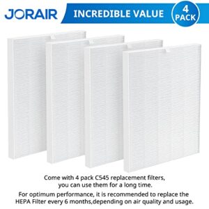 C545 True HEPA Replacement Filter S Compatible with Winix C545 Air Purifier, Replaces for Winix Filter S 1712-0096-00, 4 Pack H13 Grade True HEPA Filters