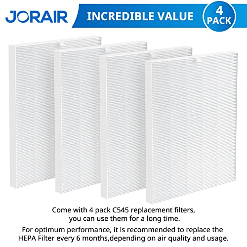 C545 True HEPA Replacement Filter S Compatible with Winix C545 Air Purifier, Replaces for Winix Filter S 1712-0096-00, 4 Pack H13 Grade True HEPA Filters