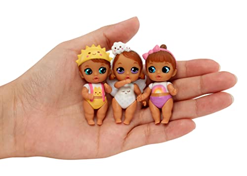 Baby Born Mini Babies Playset – Unwrap Surprise Twins or Triplets Collectible Baby Dolls with Soft Swaddle, Blanket, Ducky Pull Toy Series 3 Multicolor