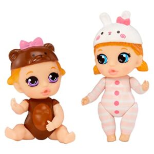 Baby Born Mini Babies Playset – Unwrap Surprise Twins or Triplets Collectible Baby Dolls with Soft Swaddle, Blanket, Ducky Pull Toy Series 3 Multicolor