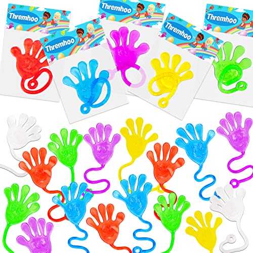 Thremhoo 40 Pcs Sticky Hands for Kids Goodie Bag Stuffer Stretchy Treasure Box Toy Classroom Prize Student Mini Toys Bulk Pinata Fillers Gift Bag Slap Hand Summer Party Favor Supplies Boy Girl