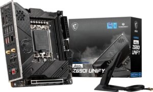 msi meg z690i unify gaming motherboard (mini itx, 12th gen intel core, lga 1700 socket, ddr5, pcie 5, 2.5g lan, m.2 slots, wi-fi 6e)