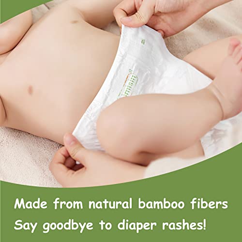 Aimisin Bamboo Disposable Baby Diapers Plant-Based Biodegradable Soft Absorbent Diapers for Babies Hypoallergenic for Sensitive Skin (S(5-16Lbs)-36ct)