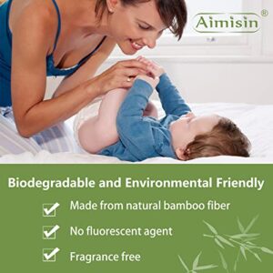 Aimisin Bamboo Disposable Baby Diapers Plant-Based Biodegradable Soft Absorbent Diapers for Babies Hypoallergenic for Sensitive Skin (S(5-16Lbs)-36ct)