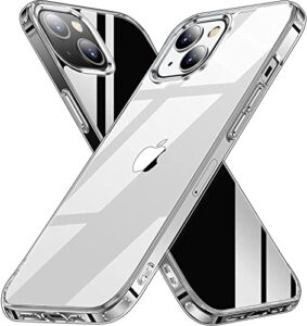 aedilys shockproof for iphone 13 mini case,[ not-yellowing][12ft military grade drop protection] [scratch-resistant], slim non-slip iphone 13 mini phone case- clear