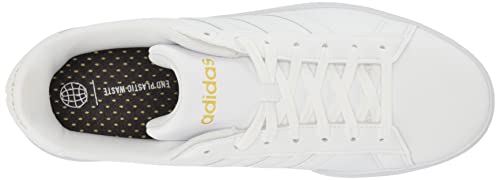 adidas womens Grand Court 2.0 Tennis Shoe, Ftwr White/Ftwr White/Gold Metallic, 8 US