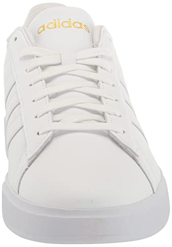 adidas womens Grand Court 2.0 Tennis Shoe, Ftwr White/Ftwr White/Gold Metallic, 8 US