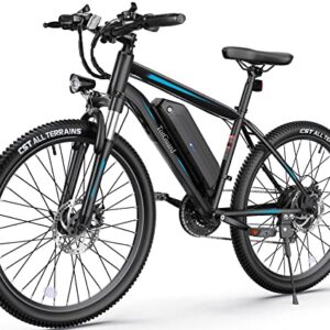 Wooken Electric Bike, Bike for Adults 27.5'' E-Bikes with 500W Motor, 21.6MPH Mountain Lockable Suspension Fork, Removable Battery, Professional 21 Speed Gears Bicycle