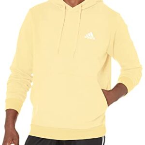 adidas Men's Essentials Fleece Hoodie, Almost Yellow/White, Large