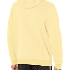 adidas Men's Essentials Fleece Hoodie, Almost Yellow/White, Large