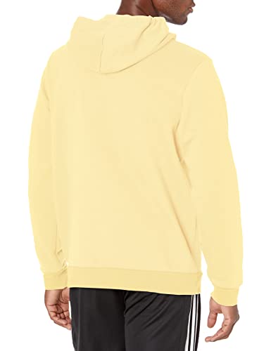 adidas Men's Essentials Fleece Hoodie, Almost Yellow/White, Large