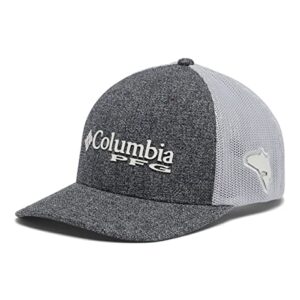 Columbia PFG Logo Mesh Ball Cap-Low Crown, Grill Heather/Cool Grey, Small/Medium