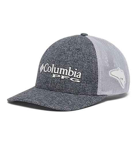 Columbia PFG Logo Mesh Ball Cap-Low Crown, Grill Heather/Cool Grey, Small/Medium