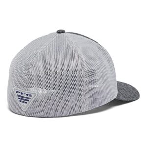 Columbia PFG Logo Mesh Ball Cap-Low Crown, Grill Heather/Cool Grey, Small/Medium