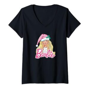 Barbie - Christmas - Santa Hat V-Neck T-Shirt