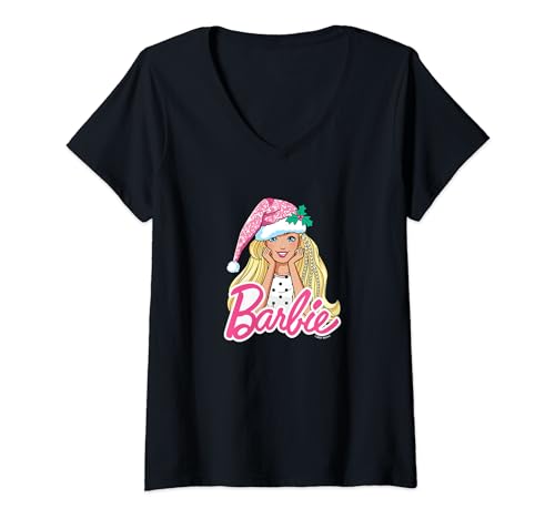 Barbie - Christmas - Santa Hat V-Neck T-Shirt