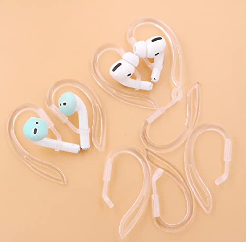 3 Pairs Ear Hooks Compatible with AirPods Pro 2nd 1st and 3 2 1, 360 Angle Rotation Adjustable Length Anti-Slip Sport Earhooks Wing Tips Holder Compatible with AirPods 3 2 1 and Pro 2 1 - Translucent