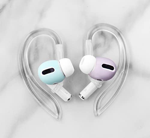 3 Pairs Ear Hooks Compatible with AirPods Pro 2nd 1st and 3 2 1, 360 Angle Rotation Adjustable Length Anti-Slip Sport Earhooks Wing Tips Holder Compatible with AirPods 3 2 1 and Pro 2 1 - Translucent