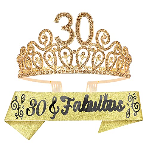 30th Birthday Gifts, 30th Birthday Tiara for Women, 30th Birthday Tiara and Sash, 30th Birthday Tiara and Sash for Women, 30th Birthday Crown, 30th Birthday Sash, 30th Birthday Gifts for Women