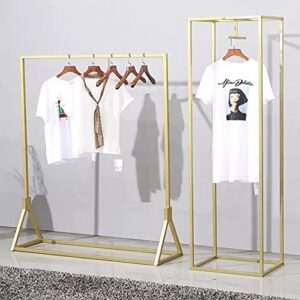 WFDERAN Creative Simple Clothes Retail Heavy Duty Metal Garment Racks,Clothing Store Hanger Storage Shelves,Commercial Wedding Dress Floor-Standing Display Rack (Gold, 71" H)