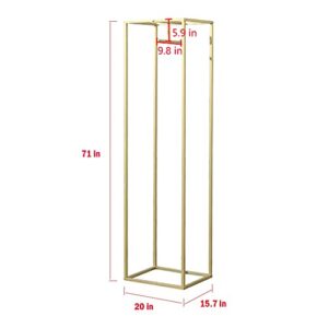 WFDERAN Creative Simple Clothes Retail Heavy Duty Metal Garment Racks,Clothing Store Hanger Storage Shelves,Commercial Wedding Dress Floor-Standing Display Rack (Gold, 71" H)