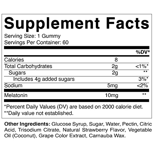 2 Pack - Vitamatic Melatonin 10mg per gummy Vegetarian Gummies - Non-Habit Forming 60 Gummies Per Bottles (Total 120 Vegan Gummies)