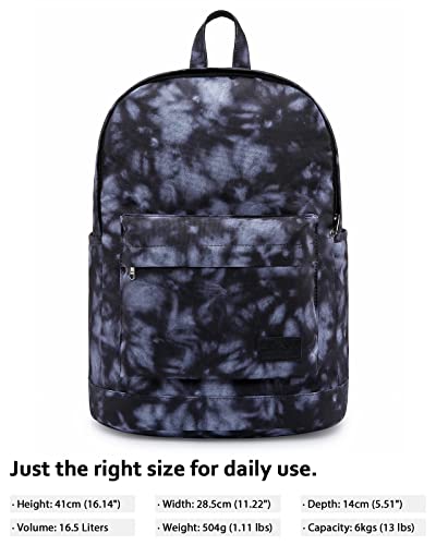 HotStyle 936Plus Tie Dye School Backpack Aesthetic Bookbag for Teen Girls, Black