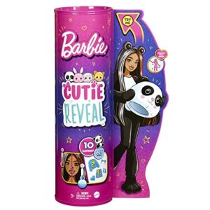 Barbie Cutie Reveal Doll, Panda Plush Costume, 10 Surprises Including Mini Pet & Color Change