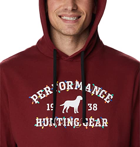 Columbia Men's PHG University Hoodie, Red Jasper/White Holiday, Large