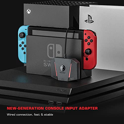 leadjoy VX2 AimBox Game Console Keyboard and Mouse Adapter, Wired Connection Converter with 3.5mm Studio Jack, Compatible with Switch, Xbox Series X, Xbox One, PS4, PS5