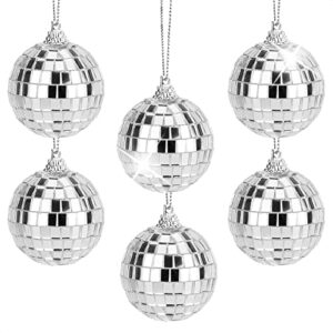 hanging disco ball party decorations - 6pcs mirror disco ball disco party decorations wedding decor small disco balls - party lights disco ball ornament disco ball for car birthday party decor syayvo