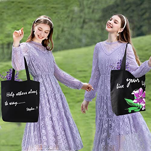 MEL JUN Canvas Tote Bag, Large Beach Tote Women Travel Bags Reusable Grocery Bag Shoulder Gym Totes Weekend Church Bags Purple