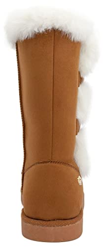 Juicy Couture Women's Koded Slip On Winter Boots Warm Winter Booties Cognac 7