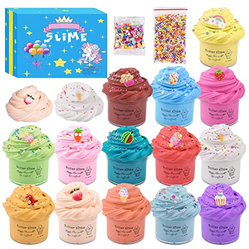 LIXIANSHI Slime,Super Mini Butter Slime Kit 14 Pack,Scented Slimes for Girls and Boys,Party Favor Gifts ,Soft and Non-Sticky