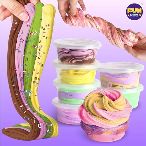 Gift Butter Slime Kit for Girls 10-12, FunKidz Ice Cream Fluffy Slime Making Kit Ages 8-12 Kids Slime Toys Ideal Birthday Party Present