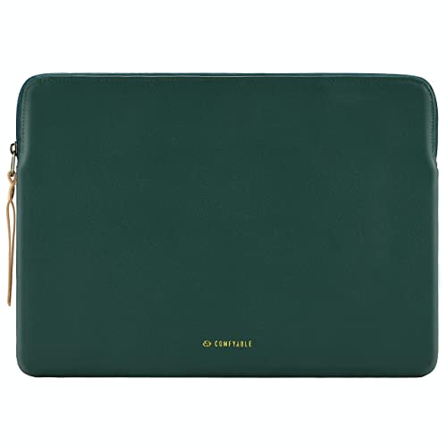 Comfyable Leather Laptop Sleeve Compatible with 16 Inch MacBook Pro & 15 Inch MacBook Air (Loose Fit) M2 2023, Green