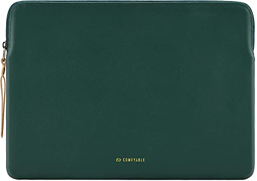 Comfyable Leather Laptop Sleeve Compatible with 16 Inch MacBook Pro & 15 Inch MacBook Air (Loose Fit) M2 2023, Green