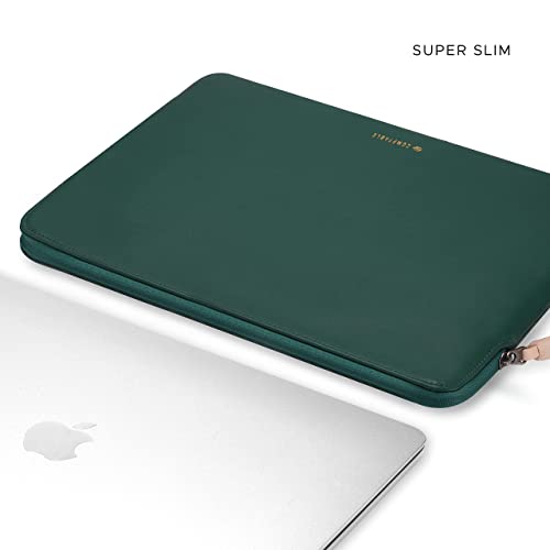 Comfyable Leather Laptop Sleeve Compatible with 16 Inch MacBook Pro & 15 Inch MacBook Air (Loose Fit) M2 2023, Green