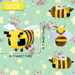 Putrer Bee Plush Toy 6.7''/17cm,Bee Stuffed Animals,Game Toys for Christmas New Year Birthday Gift, 6.7 inches (W-bee plush)