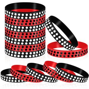 civaner 24 pieces ladybug party decoration favor ladybug silicone bracelets ladybug silicone wristbands ladybug themed bracelet wristband