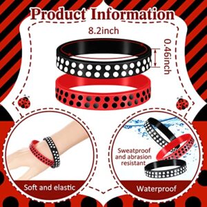 Civaner 24 Pieces Ladybug Party Decoration Favor Ladybug Silicone Bracelets Ladybug Silicone Wristbands Ladybug Themed Bracelet Wristband